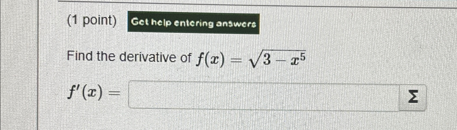 Solved (1 ﻿point)Cet help entering antwersFind the | Chegg.com