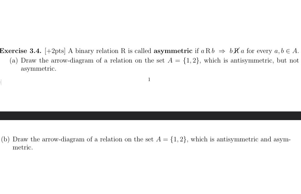 Solved Exercise 3 4 2pts ﻿a Binary Relation R ﻿is Called