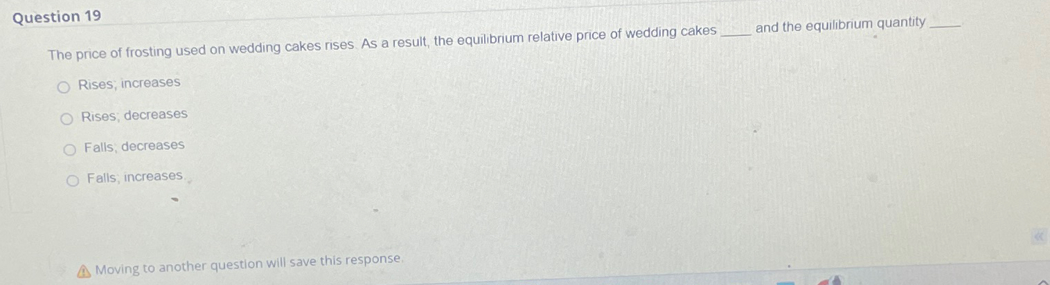 Solved Question 19The price of frosting used on wedding | Chegg.com