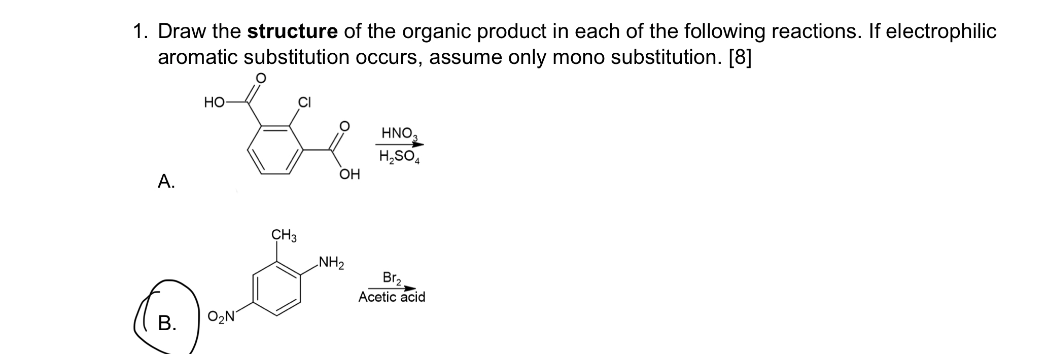 Draw the structure of the organic product in each of | Chegg.com