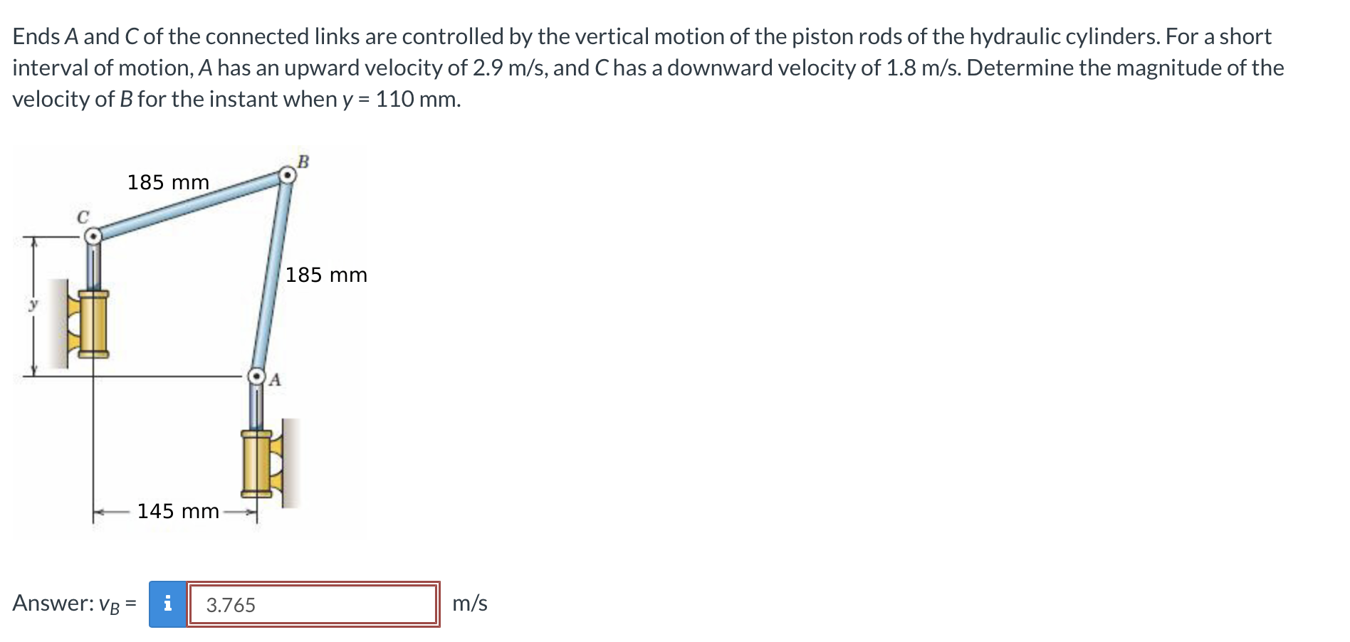 Solved Ends A and C ﻿of the connected links are controlled | Chegg.com