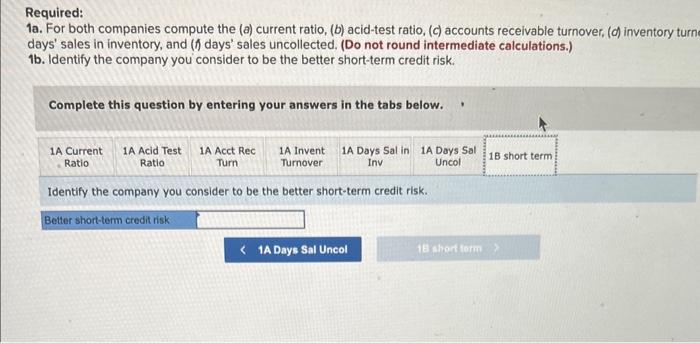 Solved Problem 13-5A (Algo) Comparative ratio analysis LO P3 | Chegg.com