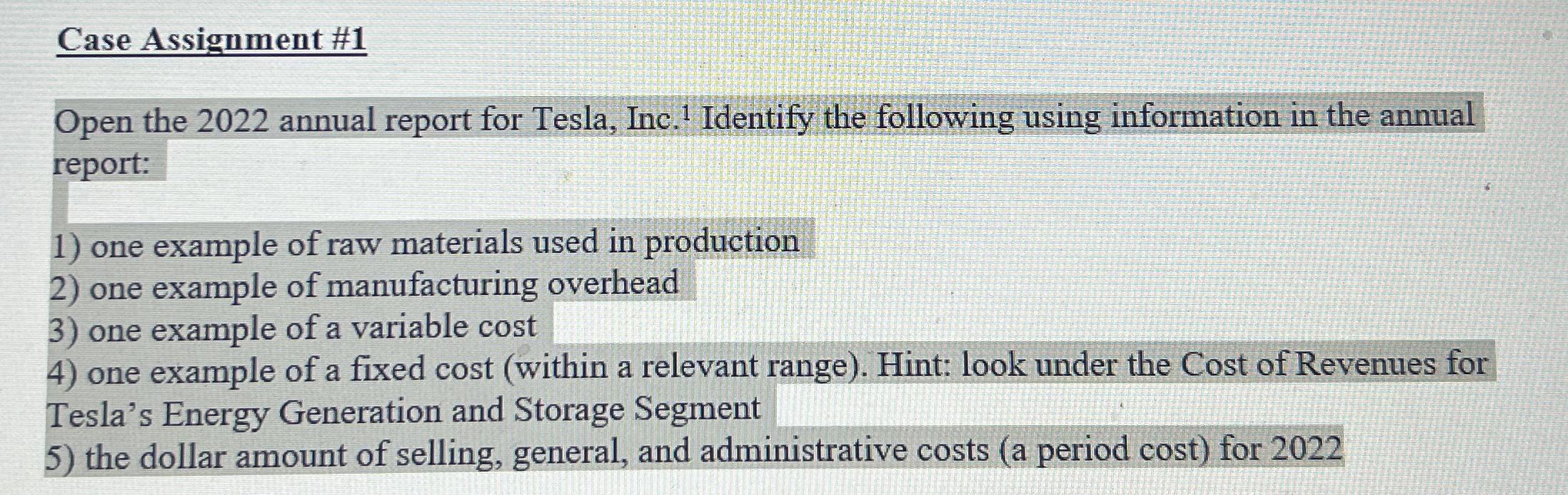Solved Case Assignment ??#1 ?()Open the 2022 ﻿annual report | Chegg.com