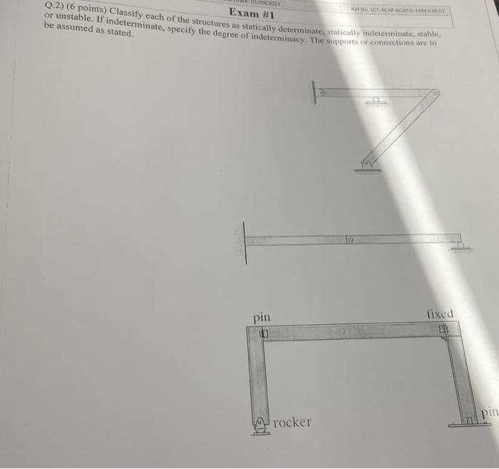 Solved Exam #1 Q.2) (6 points) Classify each of the | Chegg.com