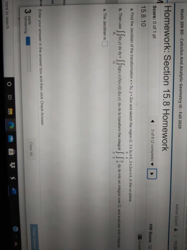 Solved Math 209 BD - Calculus And Analytic Geometry III - | Chegg.com