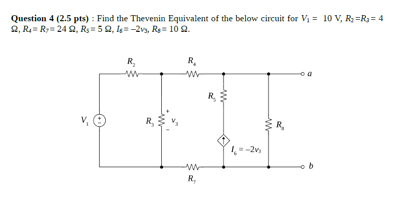 Solved Find the Thevenin Equivalent of the below circuit for | Chegg.com
