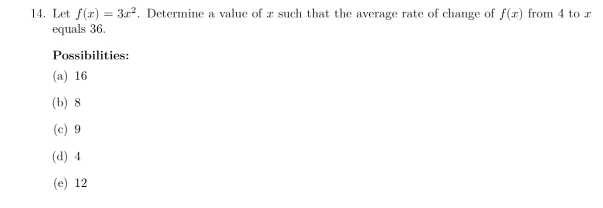 Solved Let f(x)=3x2. ﻿Determine a value of x ﻿such that the | Chegg.com