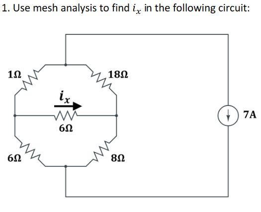 Solved Use mesh analysis to find ix ﻿in the following | Chegg.com