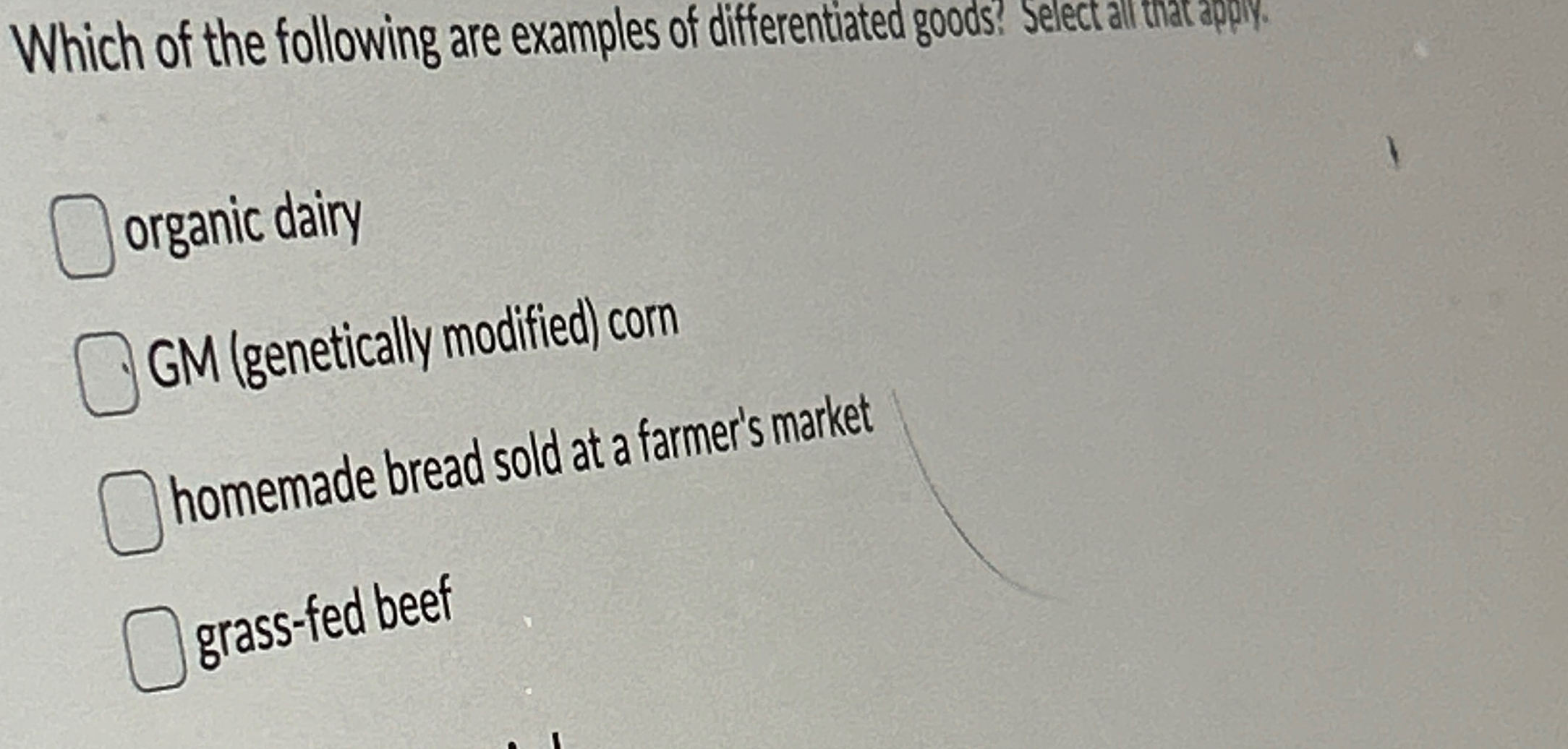 Solved Which of the following are examples of differentiated | Chegg.com