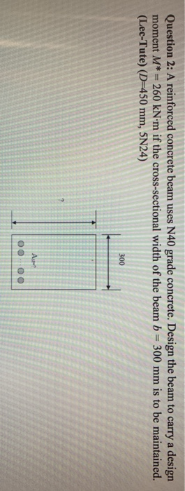 Solved ce Question 2: A reinforced concrete beam uses N40 | Chegg.com