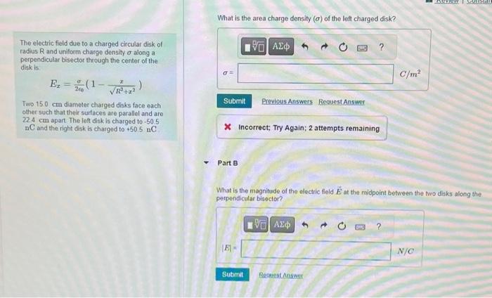 Solved What is the area charge density (σ) of the left | Chegg.com