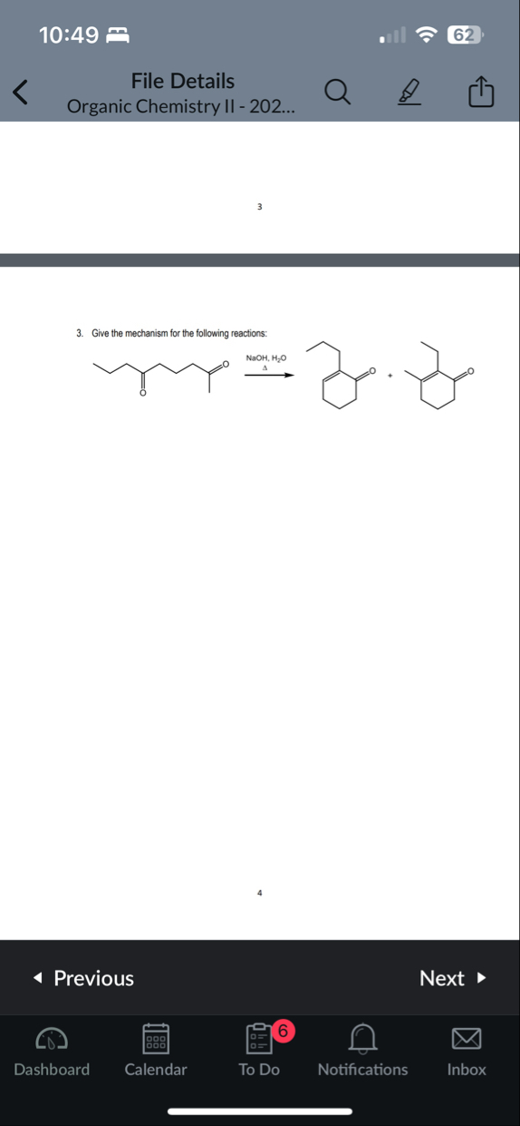 Solved 10:49 62File DetailsOrganic Chemistry II - 202...33. | Chegg.com