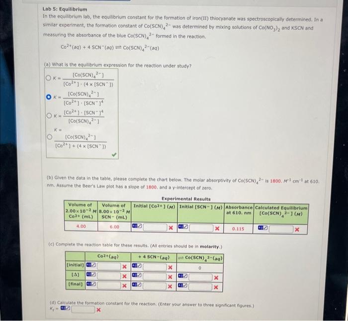 Solved Lab 5: Equilibrium In the equilbrium lab, the | Chegg.com