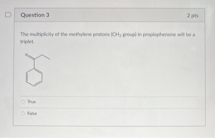 Solved The multiplicity of the methylene protons (CH2 group) | Chegg.com