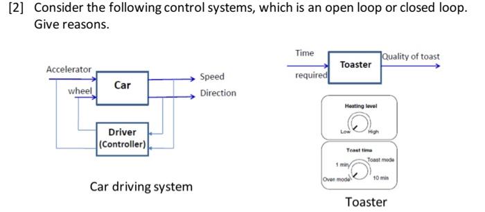Solved [2] Consider the following control systems, which is | Chegg.com