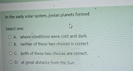Solved In the early solar system, jovian planets | Chegg.com