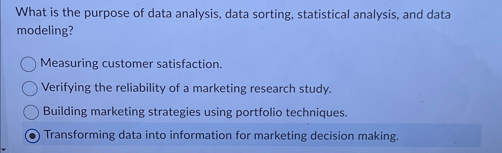 Solved What is the purpose of data analysis, data sorting, | Chegg.com