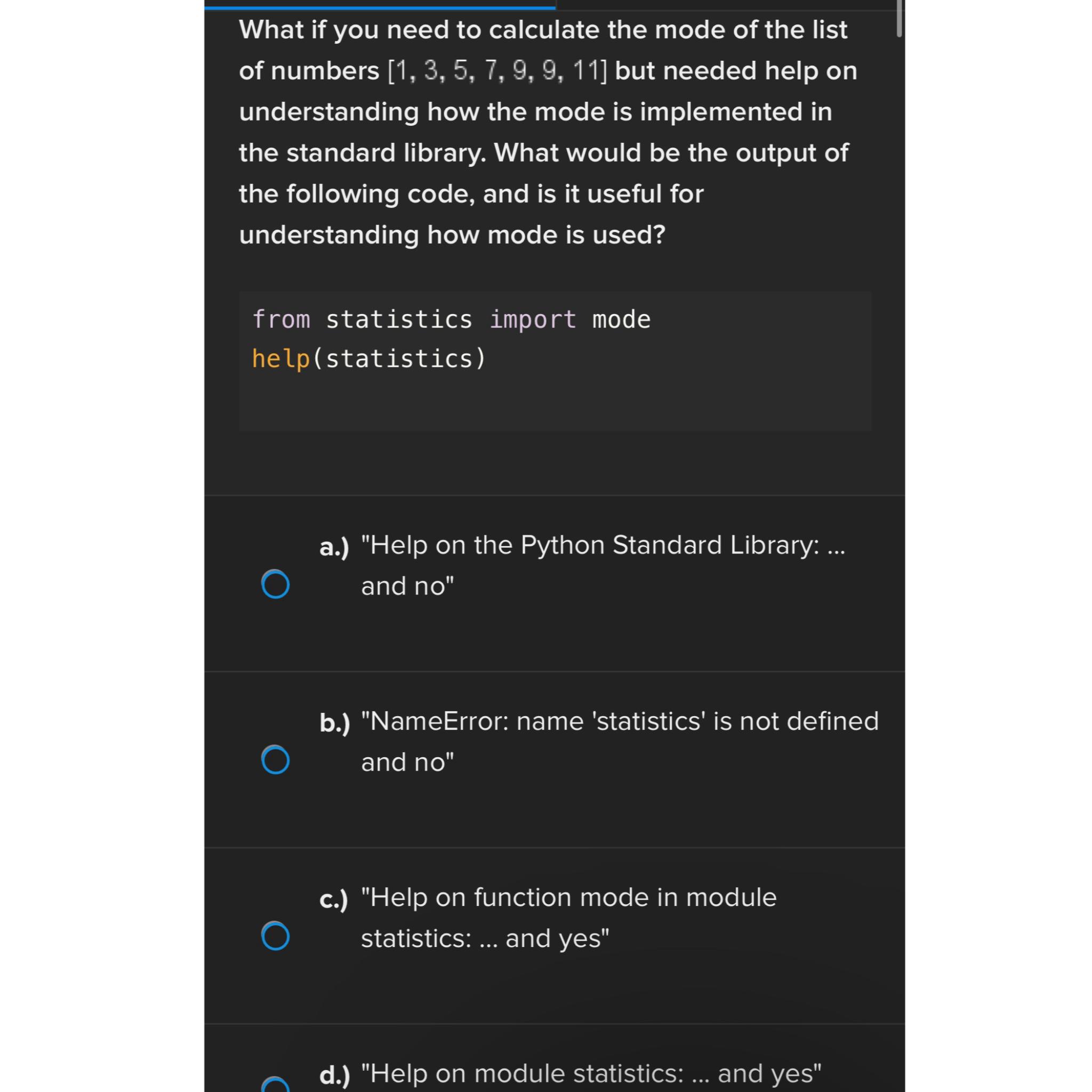 Solved What if you need to calculate the mode of the list of | Chegg.com