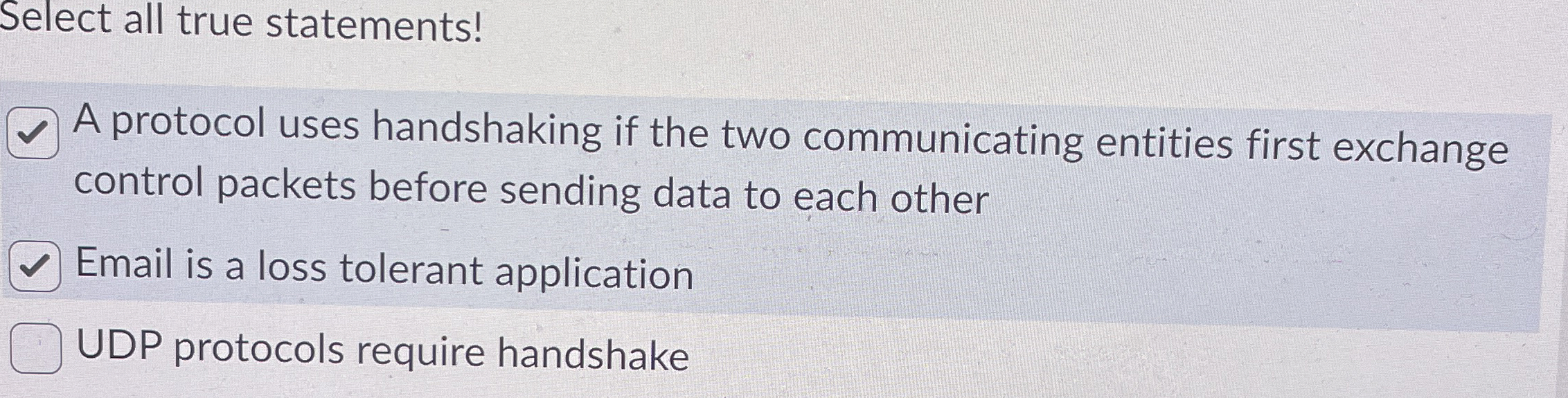 Solved Select all true statements!A protocol uses | Chegg.com