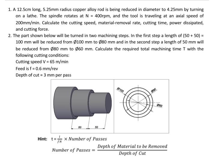 Solved 1. A 12.5cm long, 5.25mm radius copper alloy rod is | Chegg.com