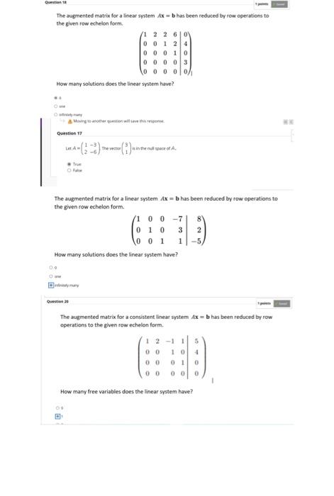 Solved 16 The augmented matrix for a linear system Ax = b | Chegg.com