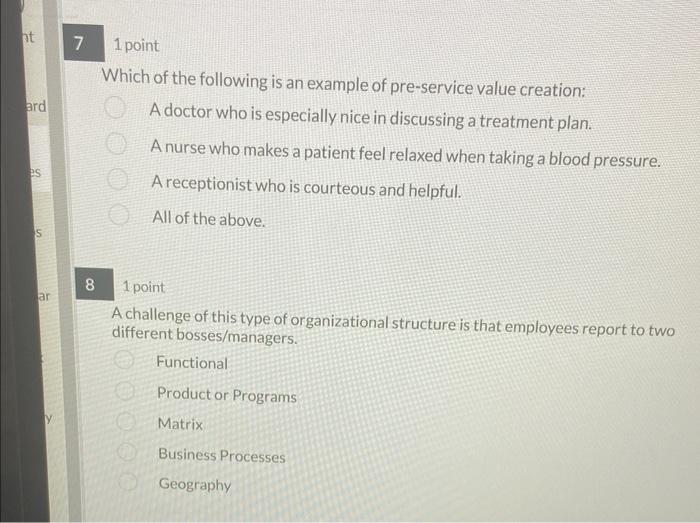 Solved Which of the following is an example of pre-service | Chegg.com
