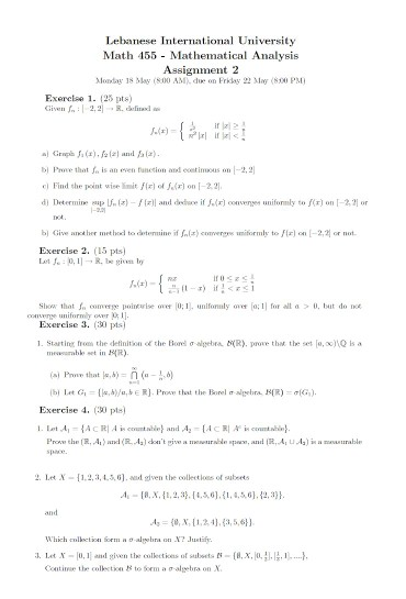 Lebanese International University Math 455 - | Chegg.com