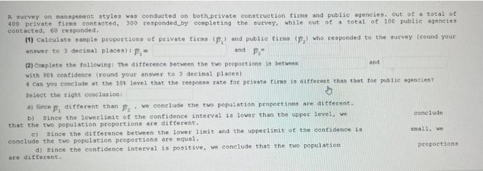 Solved A survey on management styles was conducted on both | Chegg.com