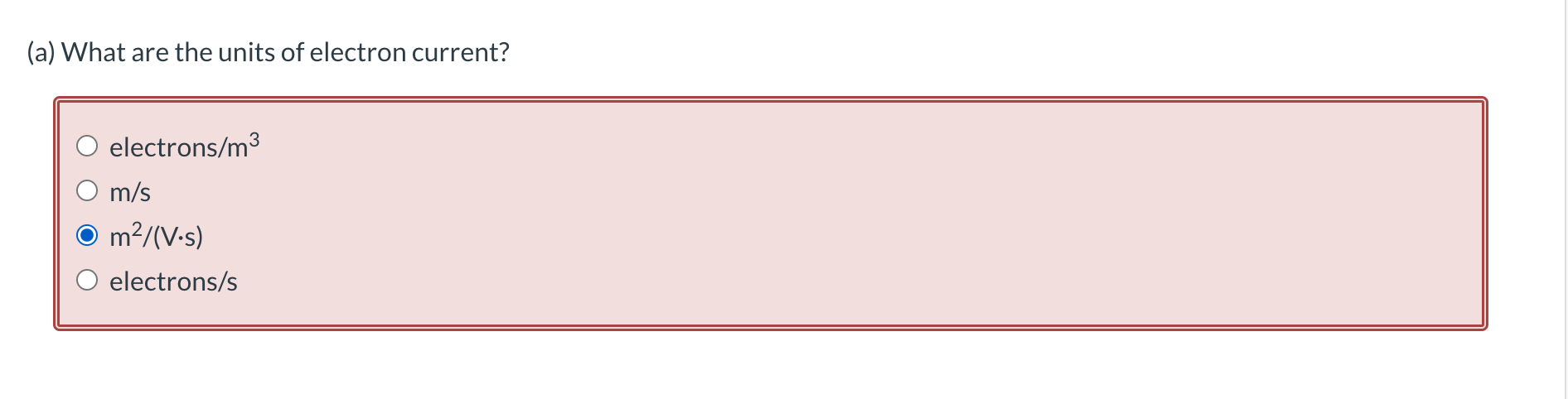 Solved (a) ﻿What are the units of ﻿electron | Chegg.com