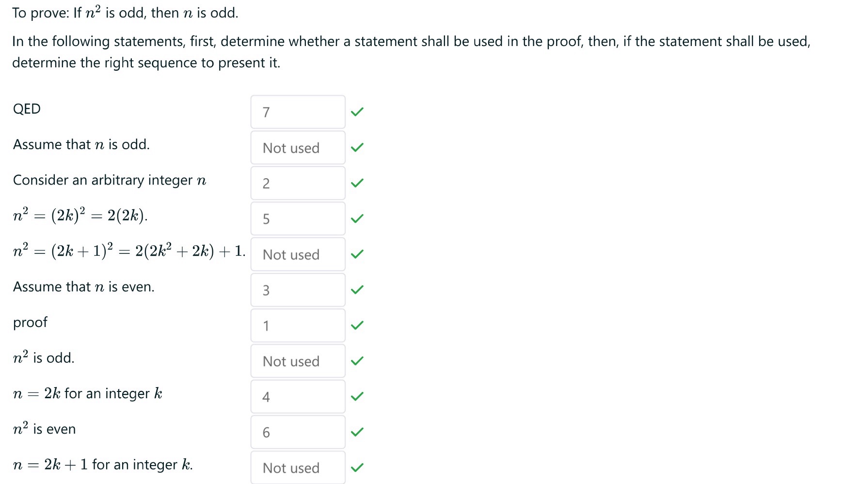 Solved To prove: If n2 ﻿is odd, then n ﻿is odd.In the | Chegg.com