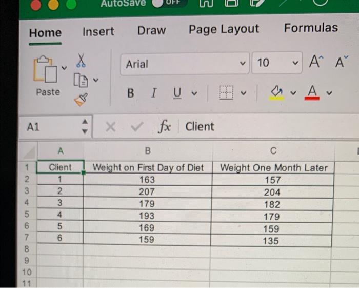 Solved Home Insert Draw Page Layout Formulas | Chegg.com