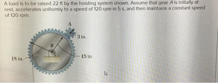 [Solved]: A load is to be raised ( 22 mathrm{ft} ) by t
