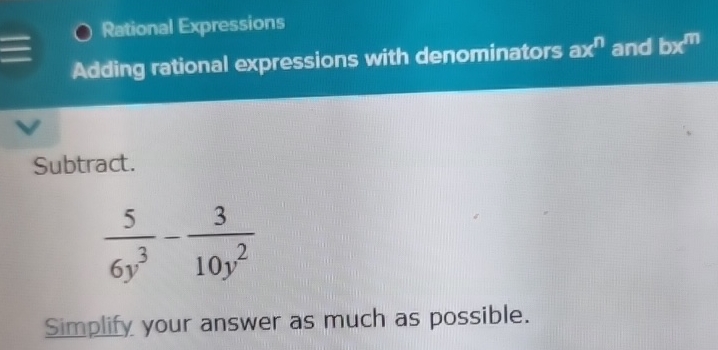 Solved Rational ExpressionsAdding rational expressions with | Chegg.com