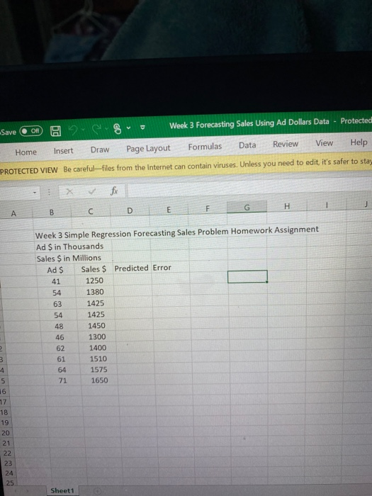Solved х New Tab Week 3 Forecasting Sales Problem | Chegg.com