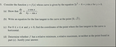 Solved Consider the function y=f(x) ﻿whose curve is given by | Chegg.com