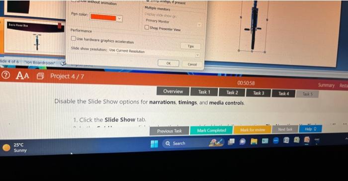 Solved Disable the Slide Show options for narrations, | Chegg.com