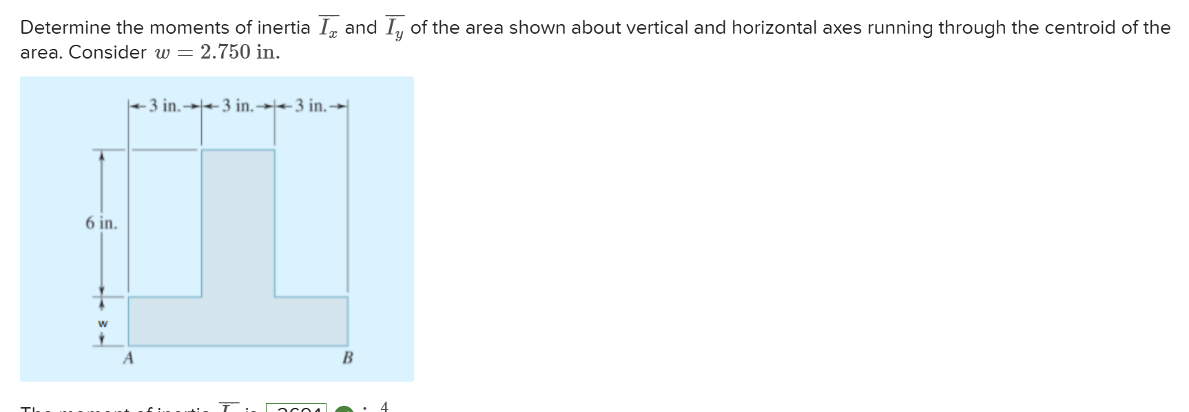 Solved Determine the moments of ﻿inertia ?bar (Ix) ﻿and | Chegg.com