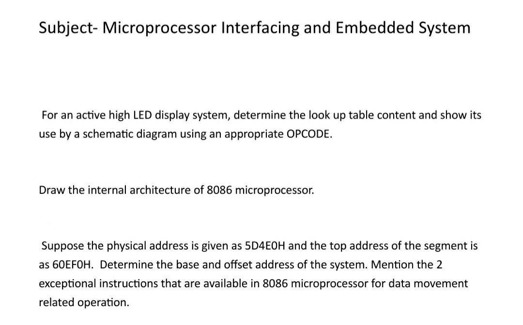 Solved Subject Microprocessor Interfacing And Embedded