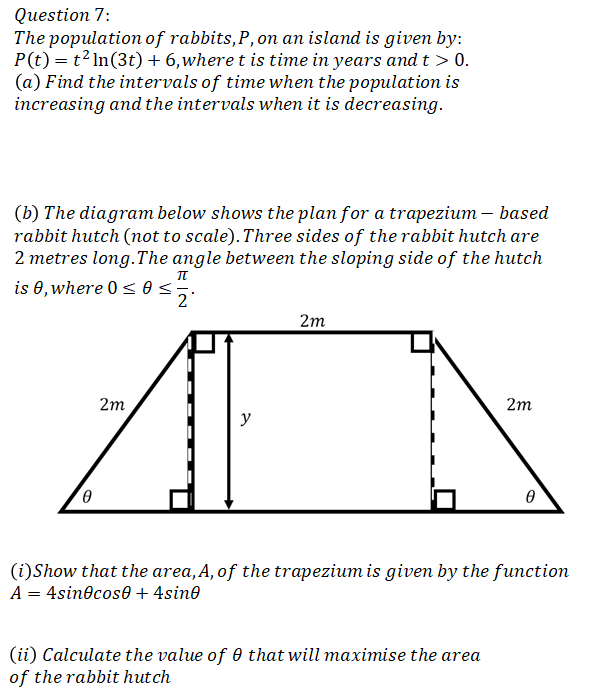 Solved Question 7:The population of rabbits, P, ﻿on an | Chegg.com