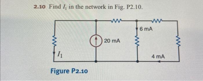 Solved 2.10 Find I1 in the network in Fig. P2.10. Figure | Chegg.com