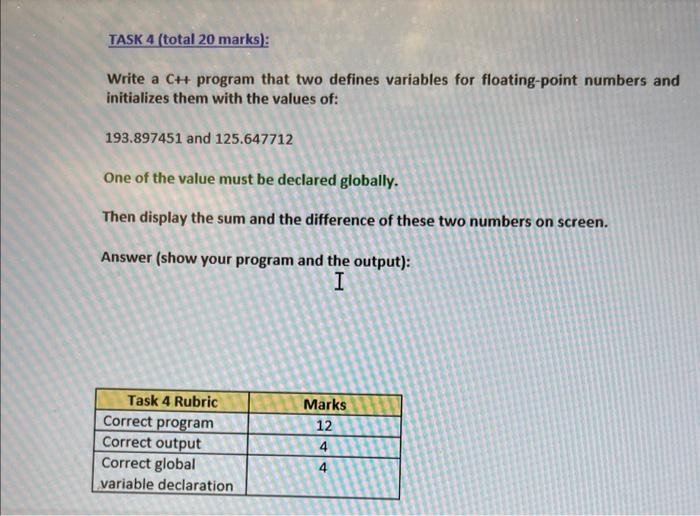 Solved Write a C++ program to demonstrate a statement output | Chegg.com