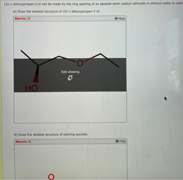 Solved (S)-1-ethoxypropan-2-ol can be made by the ring | Chegg.com