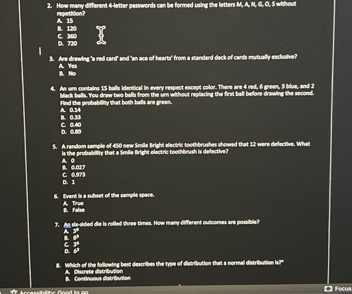 Solved 2. How many different 4-letter passwords can be | Chegg.com