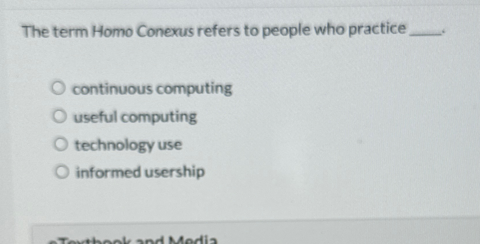 Solved The term Homo Conexus refers to people who | Chegg.com