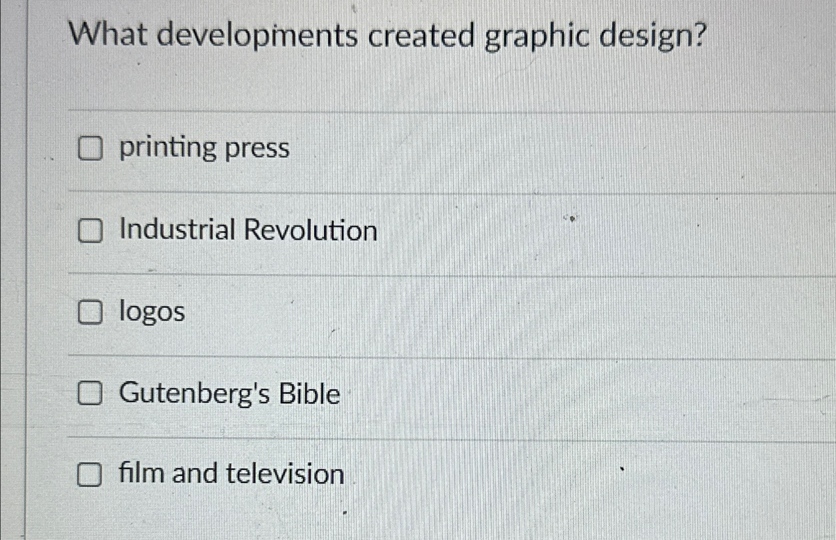 Solved What developiments created graphic design?printing | Chegg.com