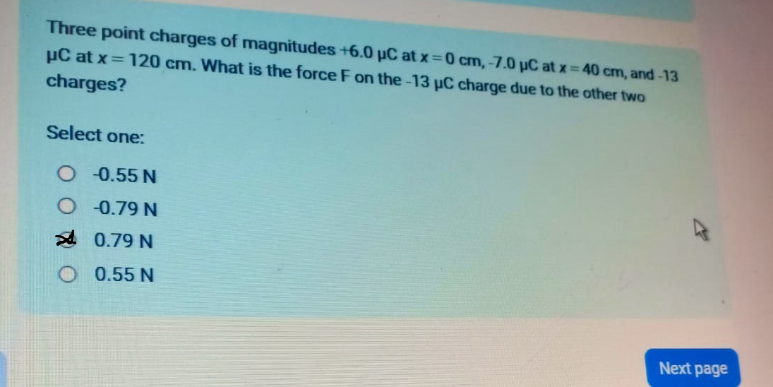Solved Three point charges of magnitudes +6.0μC ﻿at | Chegg.com