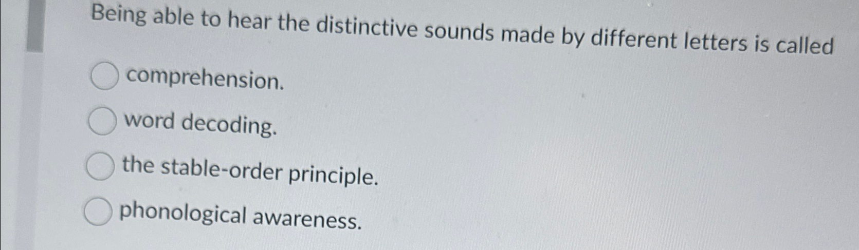 Solved Being able to hear the distinctive sounds made by | Chegg.com