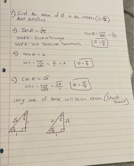 Solved 7) Find the value of θ in the interval (0,2π) that | Chegg.com