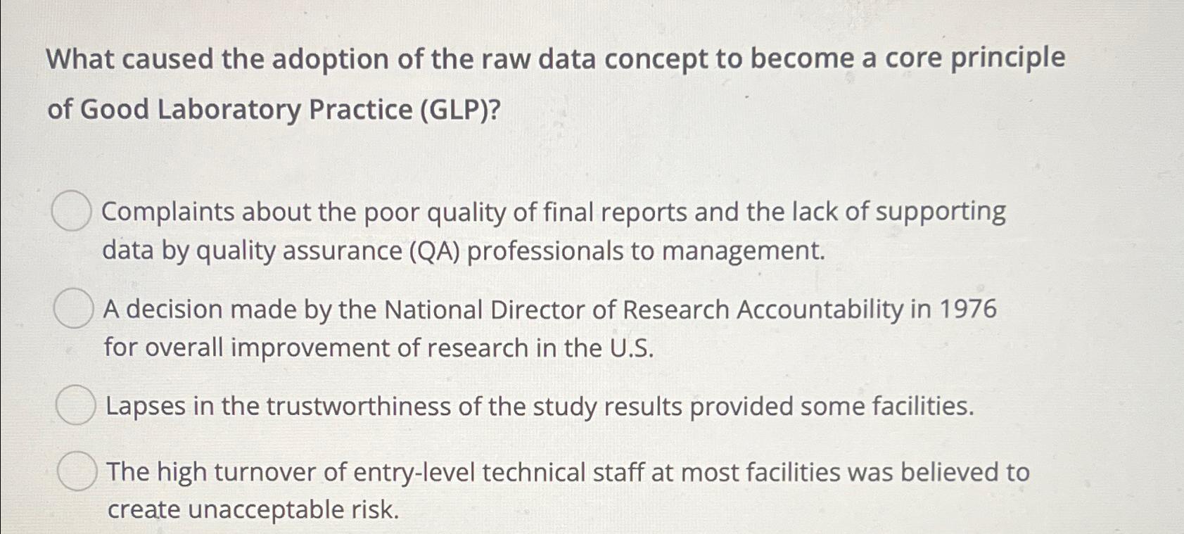 Solved What caused the adoption of the raw data concept to | Chegg.com
