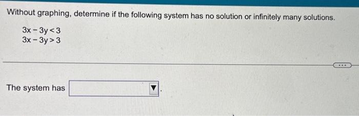 Solved Without graphing, determine if the following system | Chegg.com